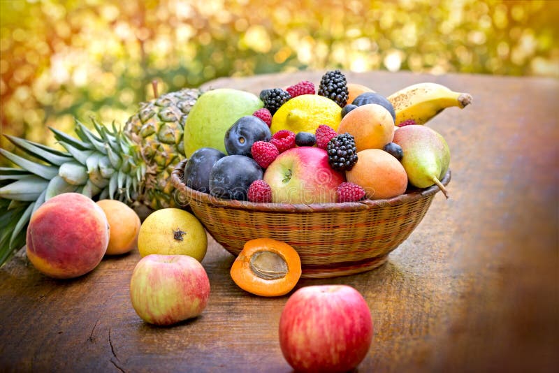 Fresh fruits on table stock image. Image of juicy, blackberries - 45087399