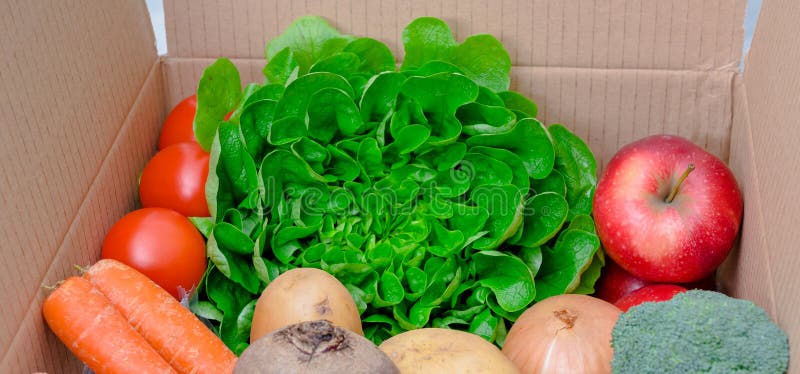 Fresh Fruits and Vegetables . Vegetables Box, Delivery Box.Fresh Fruits ...