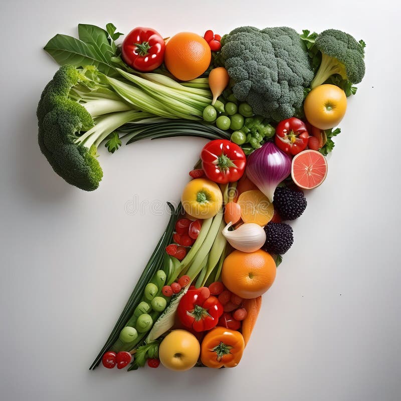 Fresh Fruits and Vegetables Shaped As Letter a Stock Image - Image of ...