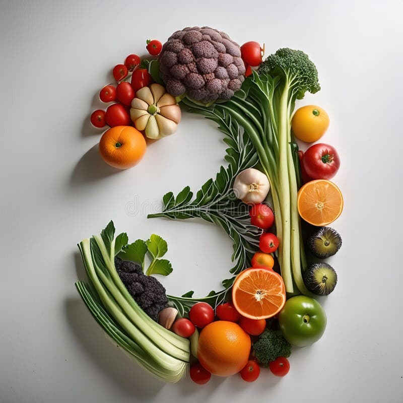 Fresh Fruits and Vegetables Shaped As Letter a Stock Image - Image of ...