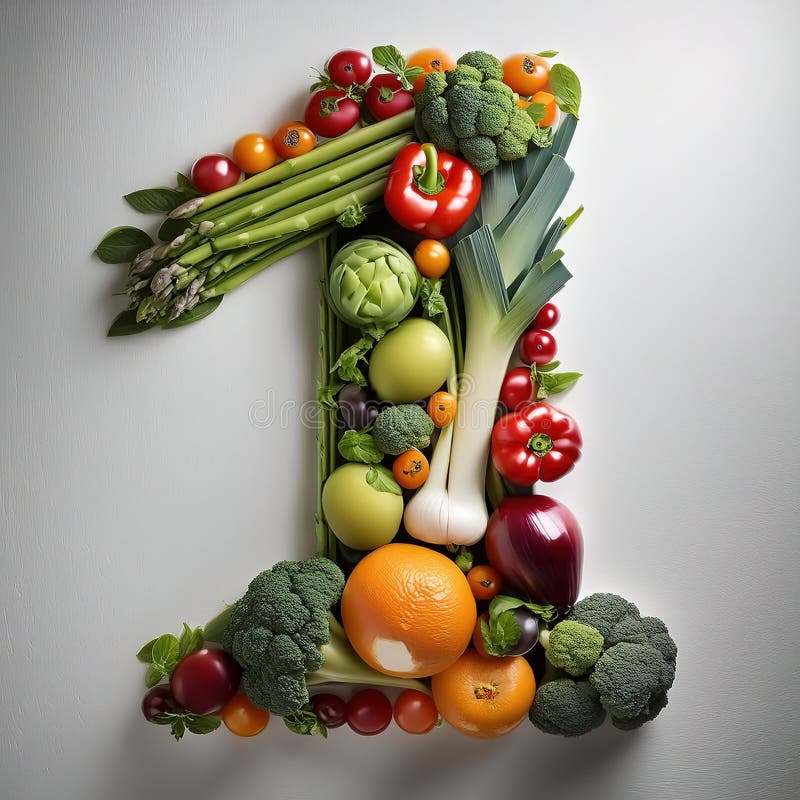 Fresh Fruits and Vegetables Shaped As Letter a Stock Image - Image of ...