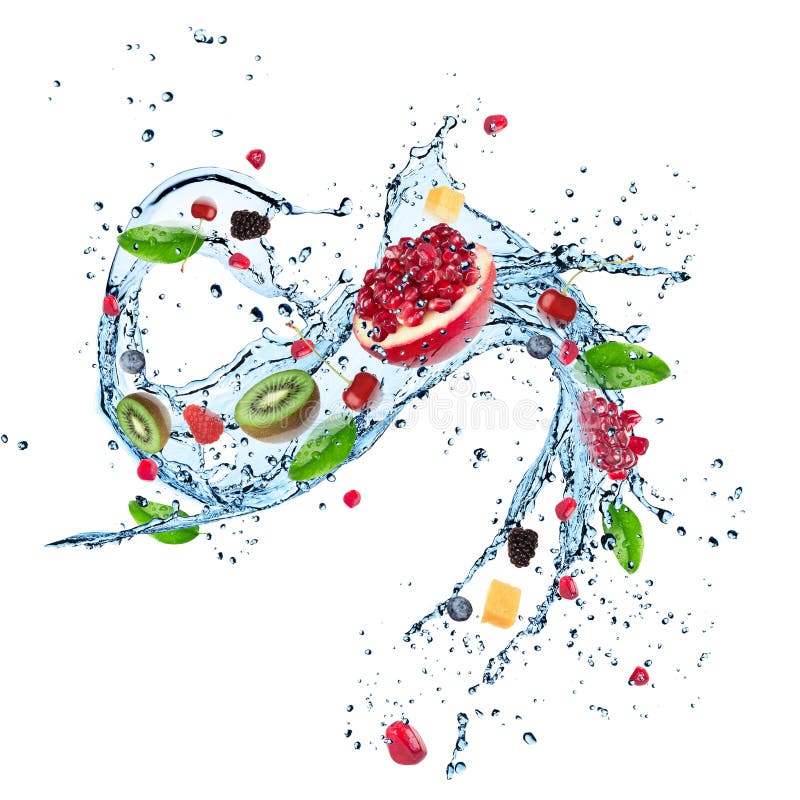 Fresh Fruits and Splashes, 3d Vector Icon Set Stock Vector ...