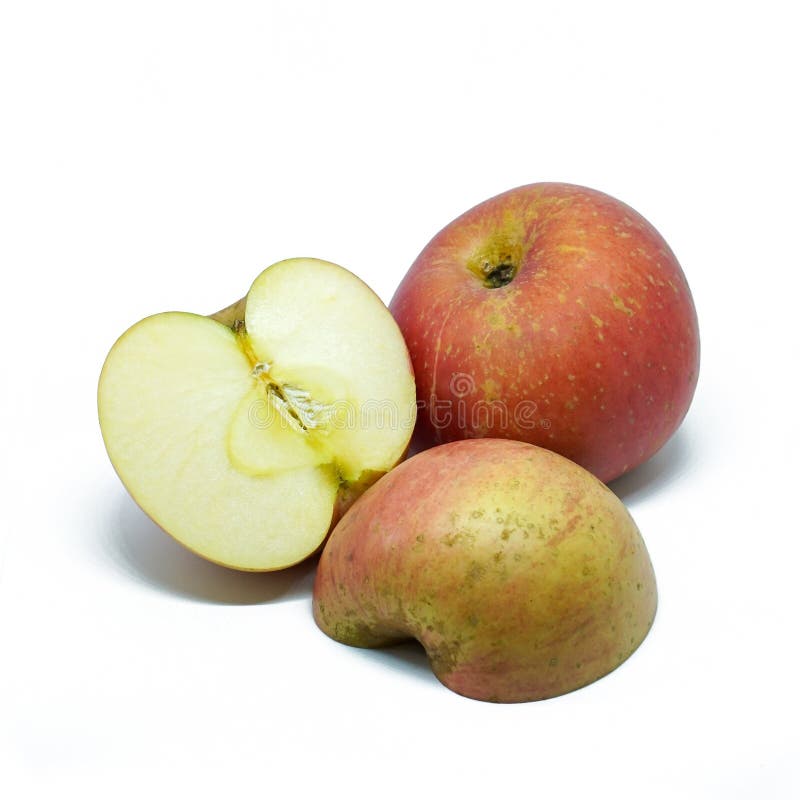 Fresh Fuji Apple Cut in Half Stock Photo - Image of juicy, fruit: 1982742
