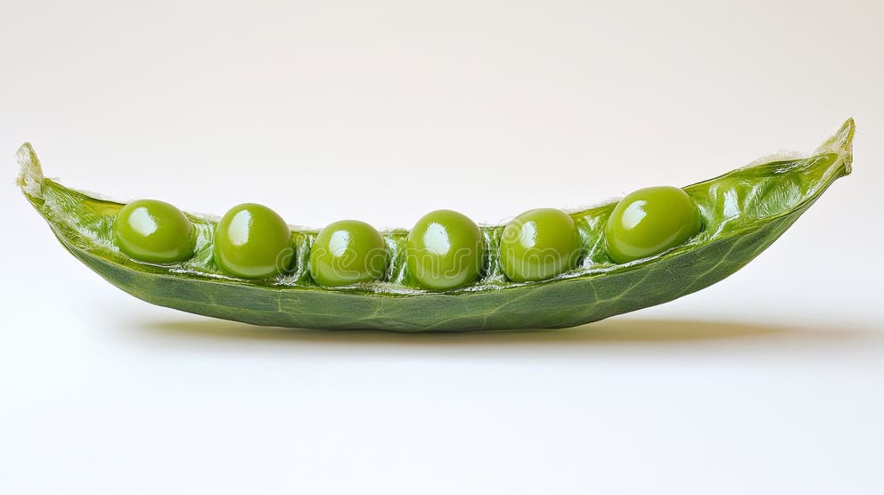 Fresh Garden Peas Inside Open Green Pod. Stock Image - Image of ...