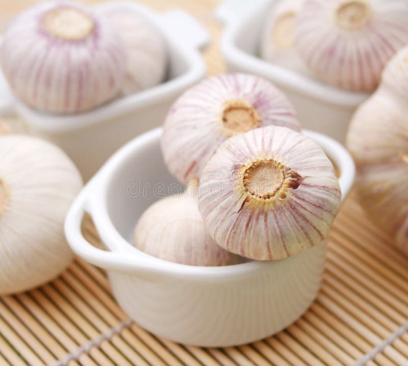 Fresh garlic stock photo. Image of food, rosemary, uncooked - 11517404