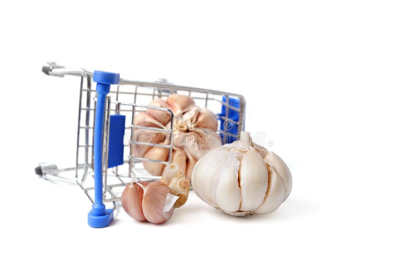 Fresh garlic in cart stock photo. Image of fresh, healthy - 189173826