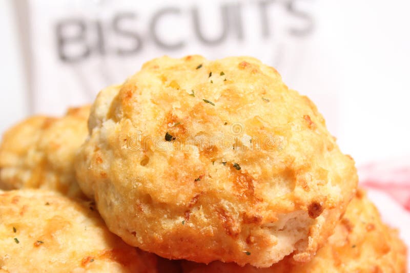 Fresh Garlic Cheese Biscuits with Biscuit Sign in Background Shallow ...