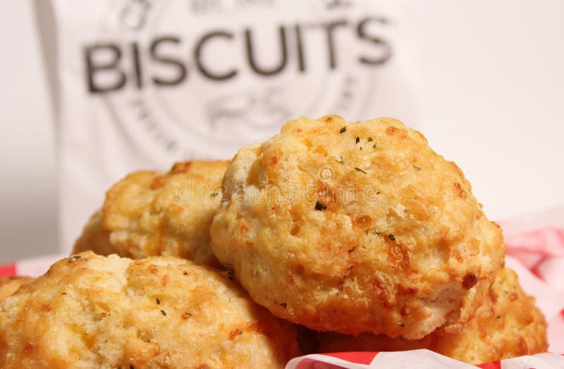 Fresh Garlic Cheese Biscuits with Biscuit Sign in Background Shallow ...
