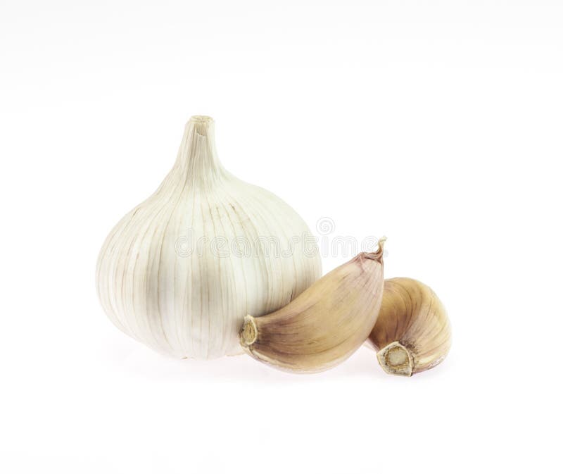 Fresh Garlic Isolated on White Background Stock Image - Image of ...