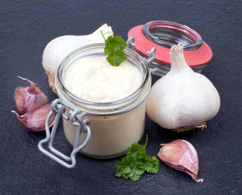 Fresh garlic sauce stock image. Image of cloves, glass - 29461133