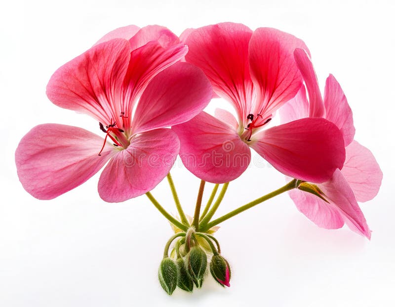 Fresh Geranium Flower Isolated on White Stock Photo - Image of geranium ...