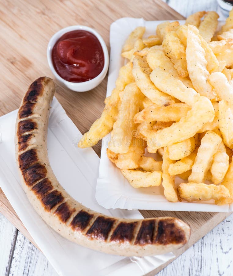 Fresh German Bratwurst stock photo. Image of fast, lunch - 33816478