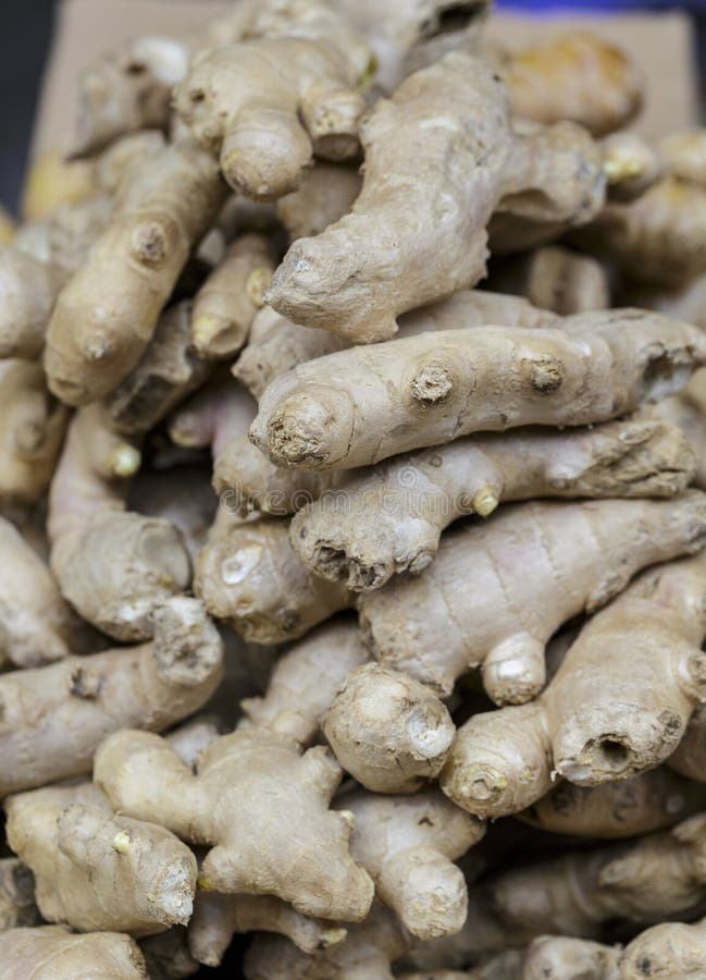 Fresh ginger in market. stock photo. Image of brown, health - 65416248
