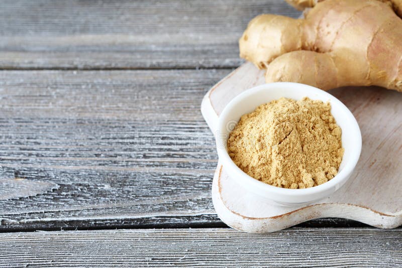 Fresh Ginger Powder in a Bowl Stock Photo - Image of natural, plant ...