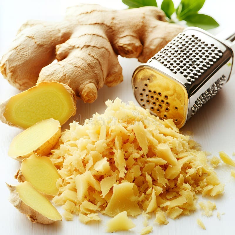 Fresh Ginger Root Grated and Ready To Use Stock Illustration ...