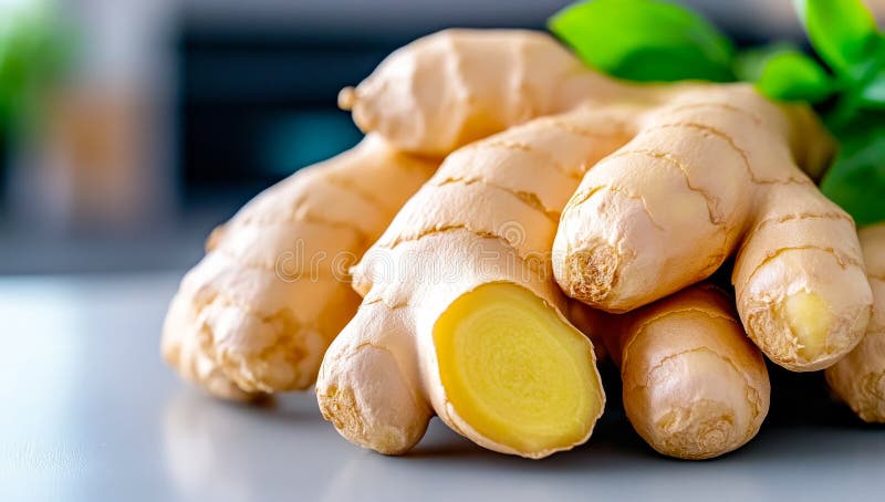 Fresh Ginger Root on a Kitchen Counter Stock Photo - Image of ginger ...