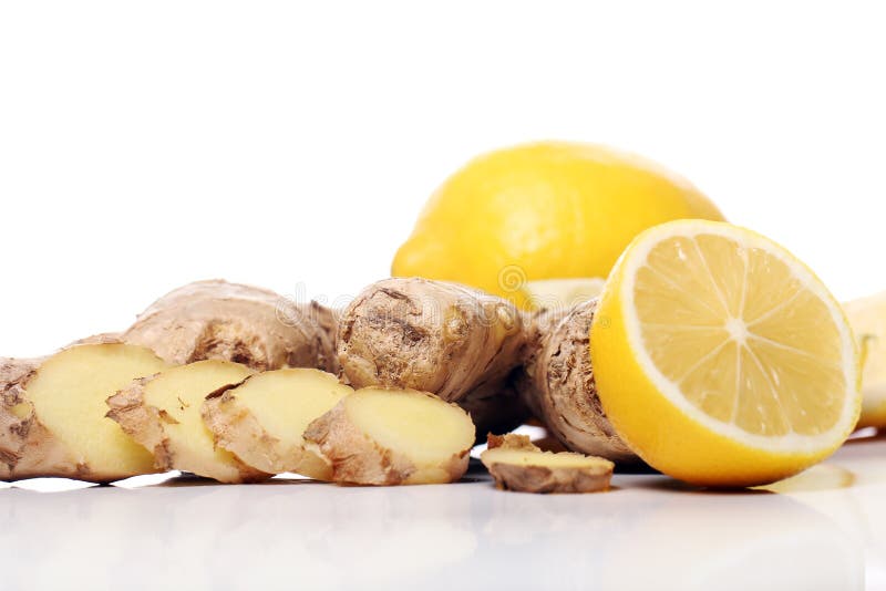 Fresh Ginger Root and Lemon Stock Photo - Image of isolated, ingredient ...