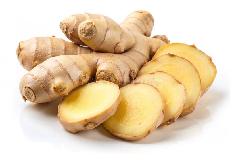 Fresh Ginger Sliced Root Detail Stock Illustration - Illustration of ...