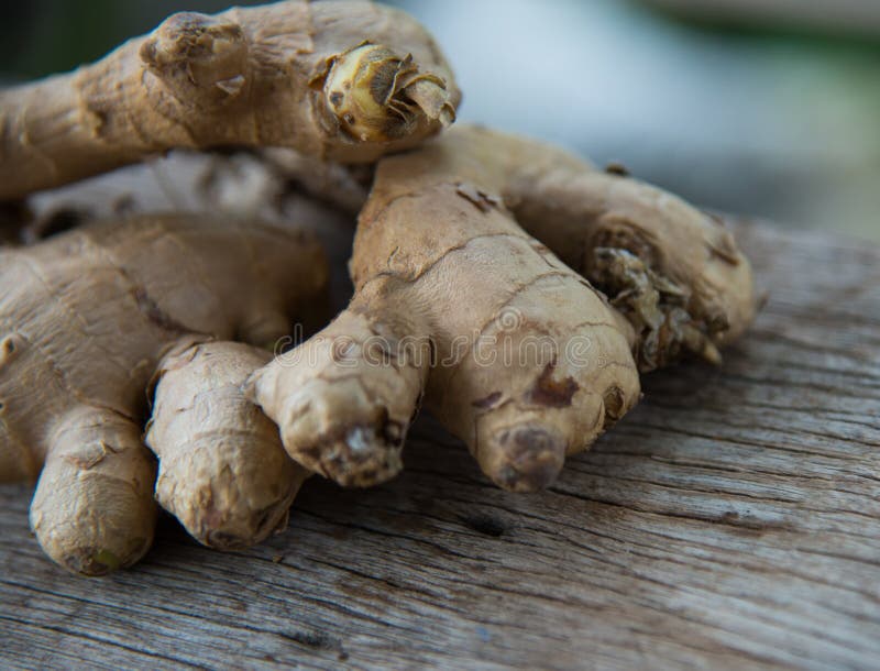 Fresh Ginger on Wood Texture. Stock Image - Image of ginger, closeup ...