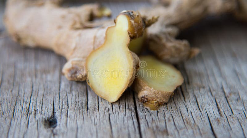 Fresh Ginger on Wood Texture. Stock Image - Image of healthy, closeup ...