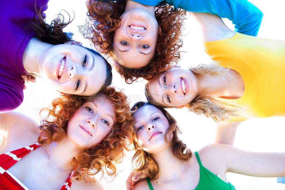 Fresh girls stock image. Image of friendship, blue, school - 2584845