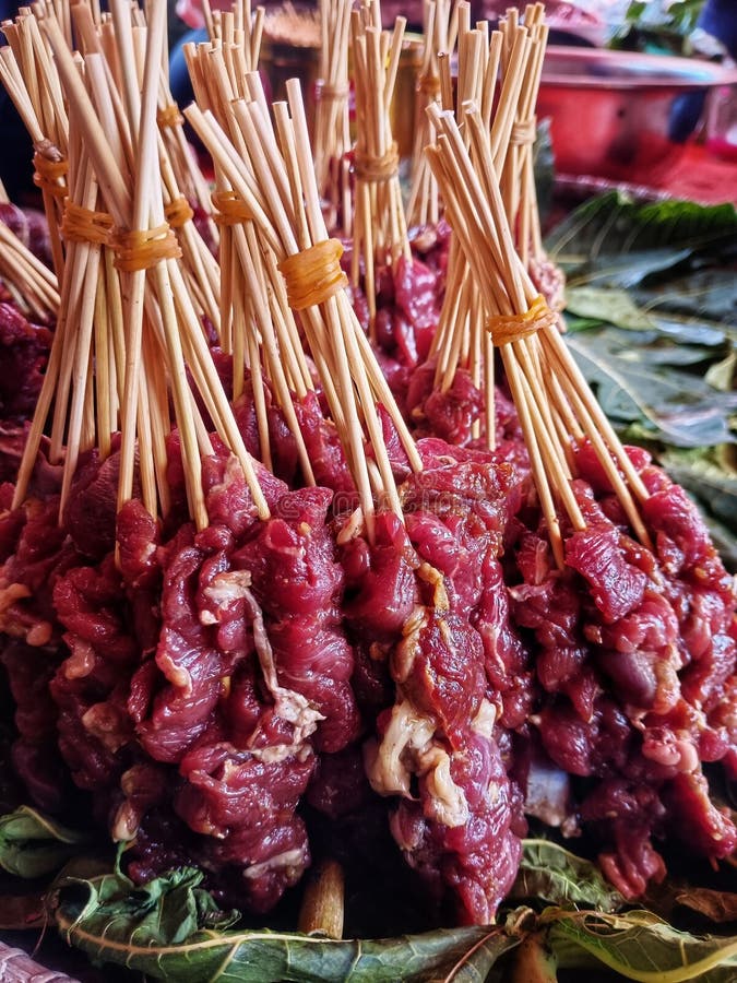 Fresh Goat Meat Satay Ready To Be Cooked Stock Image - Image of fresh ...