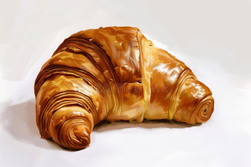 Fresh Golden Croissant on White Background Stock Photo - Image of bread ...