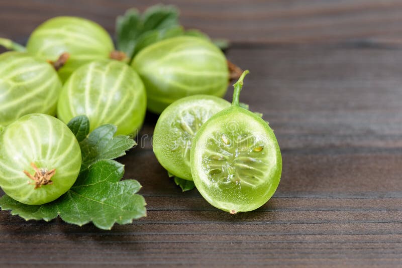Fresh gooseberries stock photo. Image of leaves, natural - 95673320