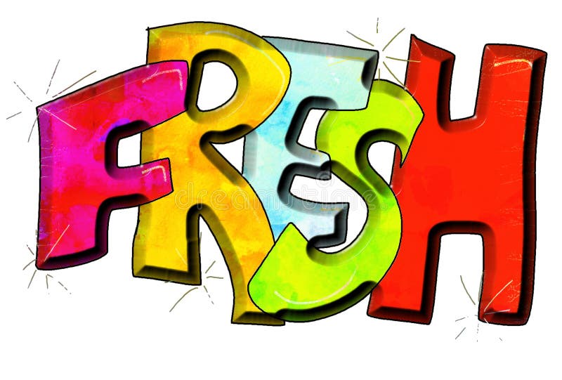 Fresh, in Graffiti Style Lettering Stock Illustration - Illustration of ...