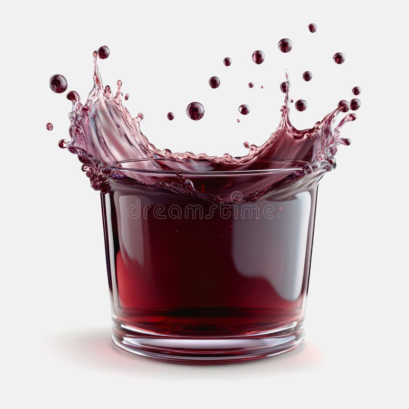 Fresh Grape Juice Splash in Clear Glass on White Background Stock Image ...