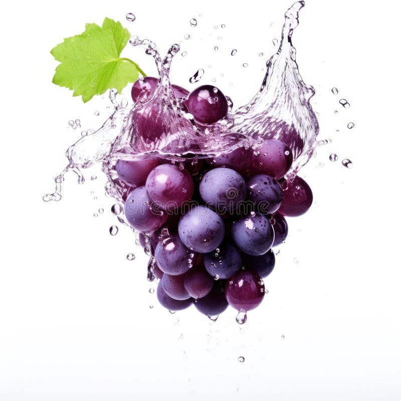 Fresh Grape in Water Splash on White Backround. Juicy Fruit Stock ...