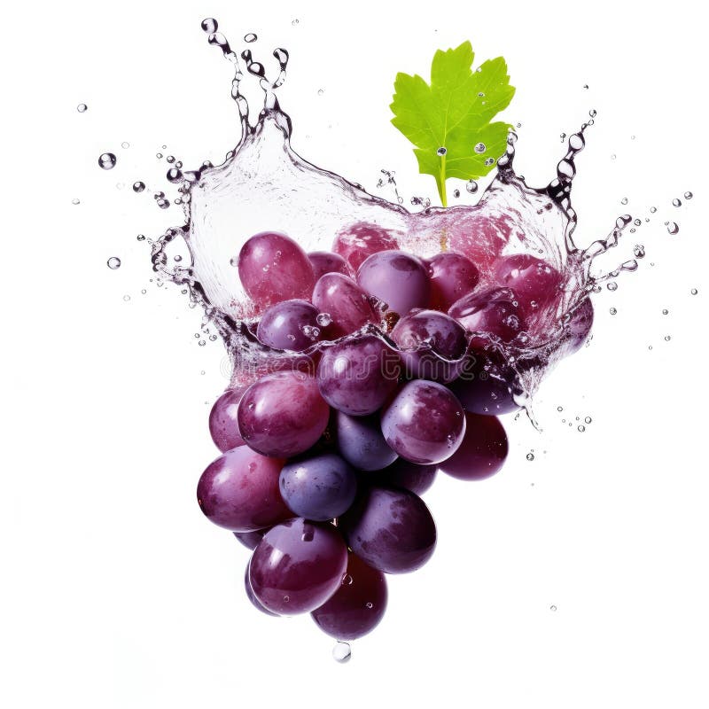 Fresh Grape in Water Splash on White Backround. Juicy Fruit Stock ...