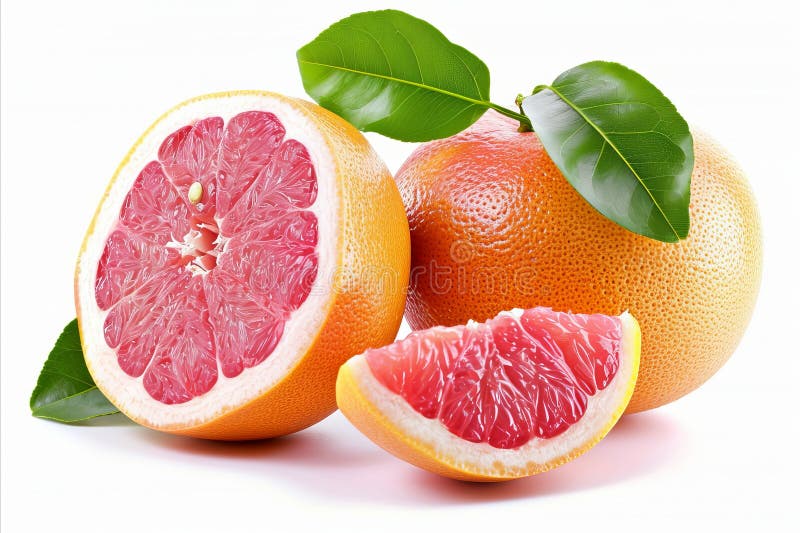 Fresh Grapefruit Isolated on White Background High Quality, Detailed ...