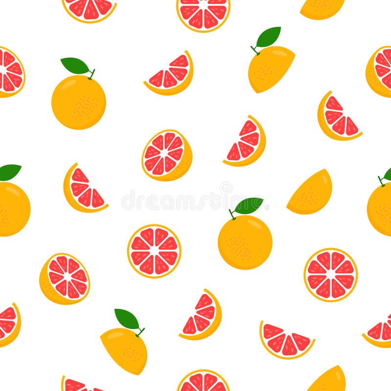 Fresh Grapefruit Seamless Background. Pattern Citrus with Slices Vector ... Fresh Grapefruit Seamless Background. Pattern Citrus with Slices Vector ...