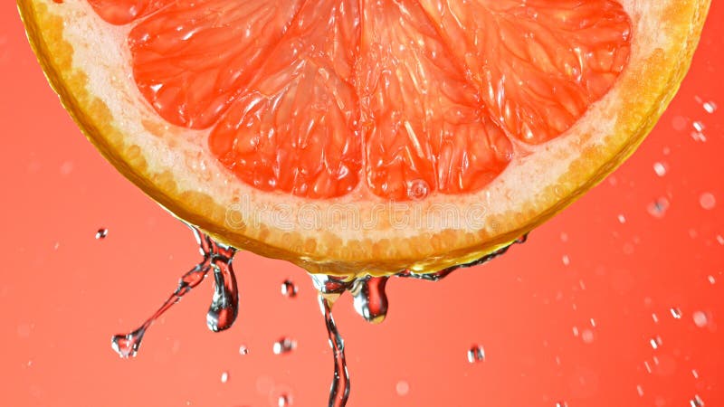 Fresh Grapefruit Slice with Water Splash Stock Photo - Image of juice ...