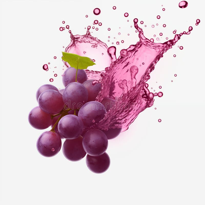 Fresh Grapes Splashing in Water Creating Vibrant Droplets in a Bright ...