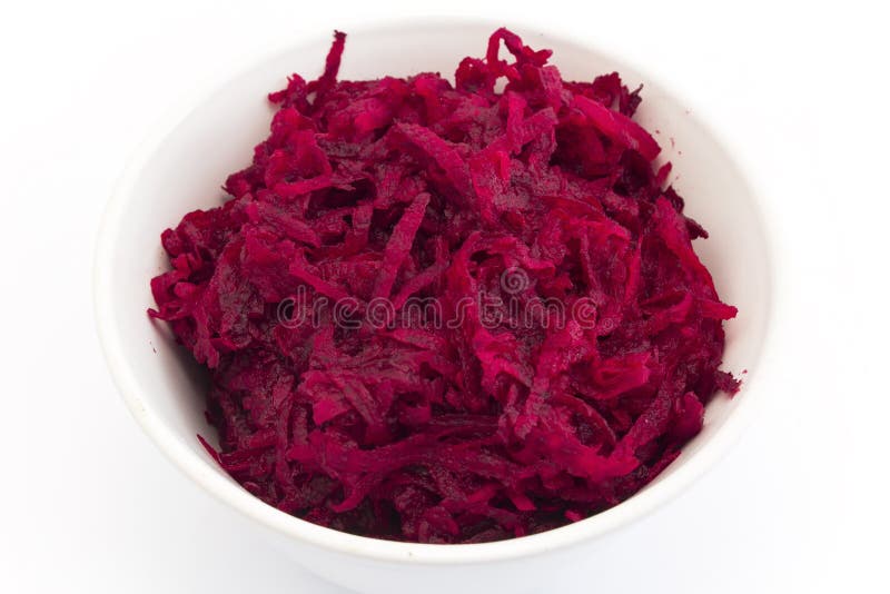 Fresh Grated Beet Salad Isolated on White Stock Photo - Image of ...