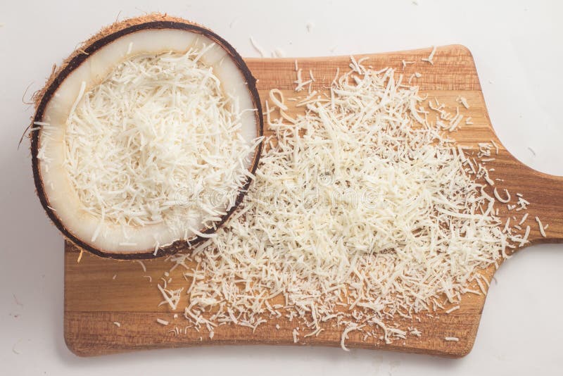 Fresh Grated Coconut stock photo. Image of nutrition - 82554364