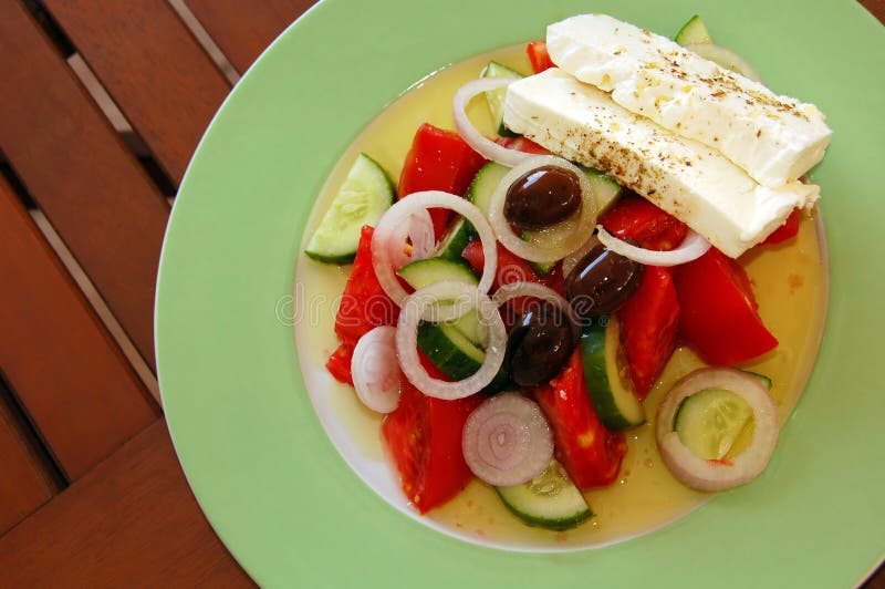 Fresh greek salad stock image. Image of greek, cheese - 1398545