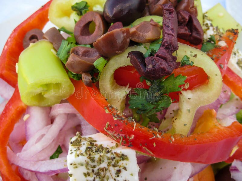 Fresh greek salad stock image. Image of nutritional - 147535997