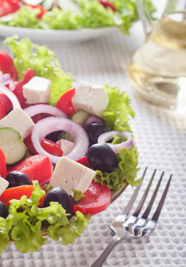 Fresh greek salad. stock photo. Image of freshness, lifestyle - 27547808