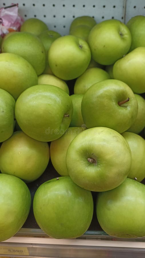 Fresh Green Aple Sold in Supermarkets Stock Photo - Image of citrus ...