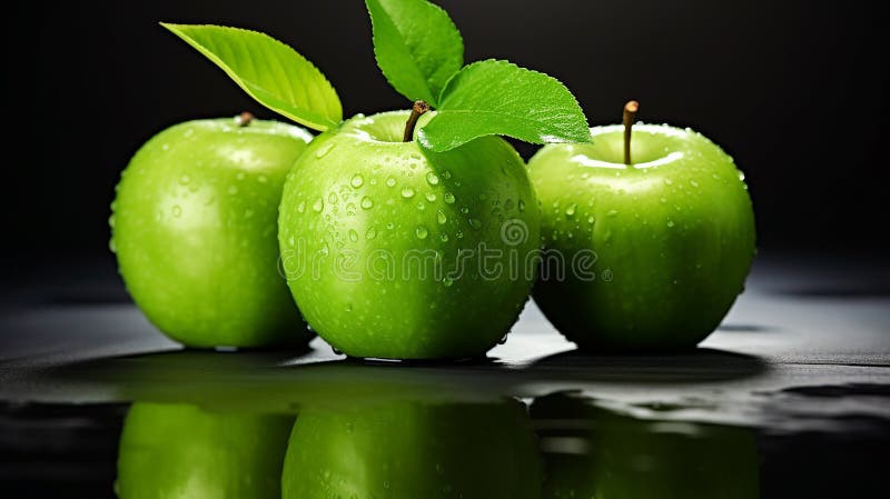 Fresh Green Apple with Leaf in Modern Kitchen, High-Res, Minimalist ...