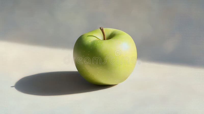 Fresh Green Apple on Light Background with Shadow Stock Image - Image ...