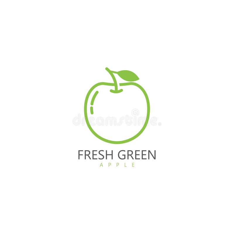 Fresh Green Apple Logo Healthy Food Vector Icon Stock Vector ...