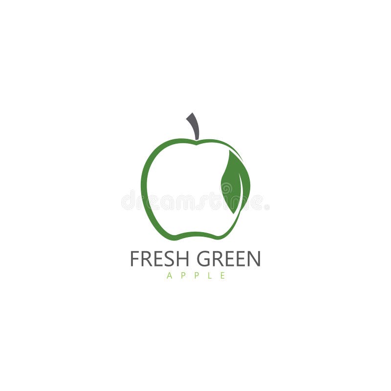 Fresh Green Apple Logo Healthy Food Vector Icon Stock Illustration ...