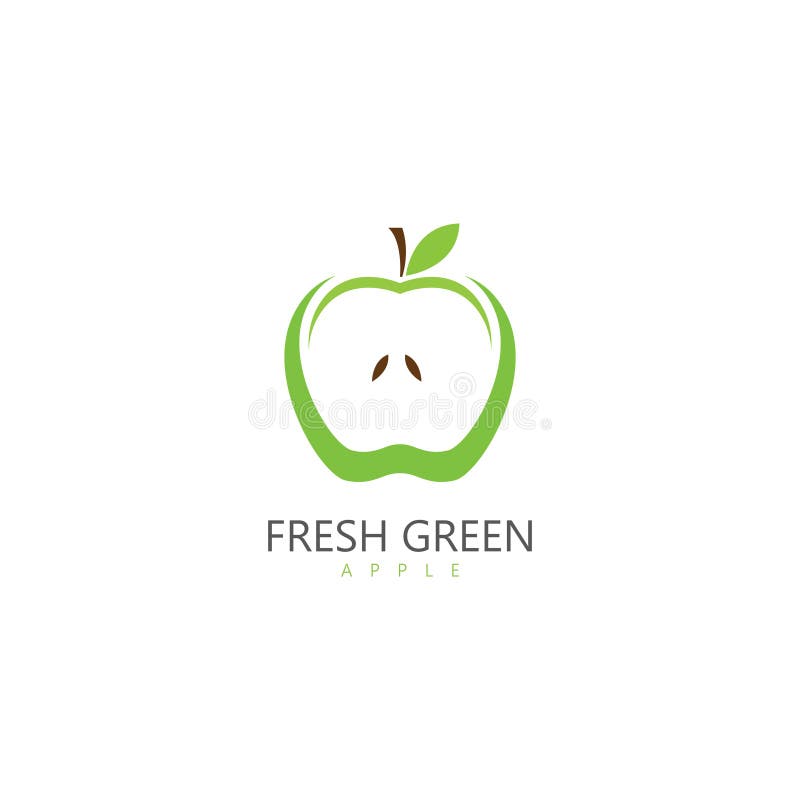 Fresh Green Apple Logo Healthy Food Vector Icon Stock Vector ...