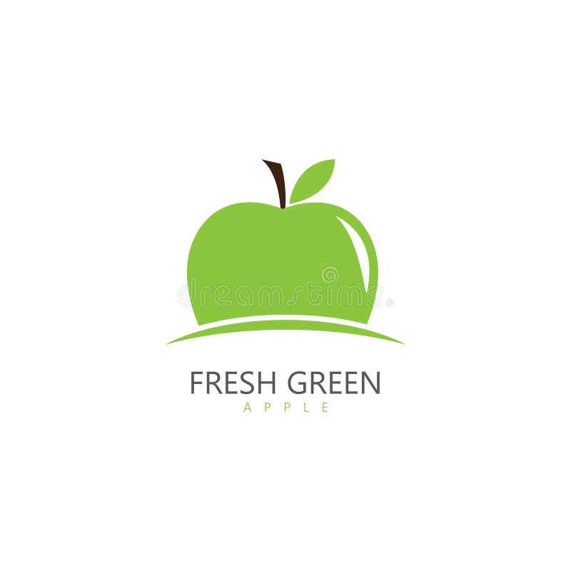Fresh Green Apple Logo Healthy Food Vector Icon Stock Illustration ...