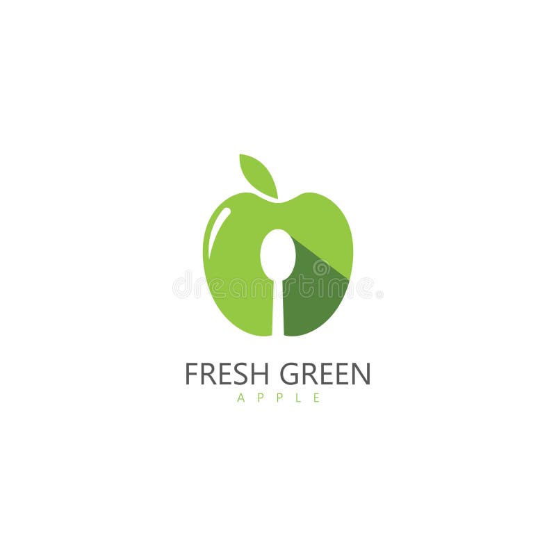 Fresh Green Apple Logo Healthy Food Vector Icon Stock Illustration ...
