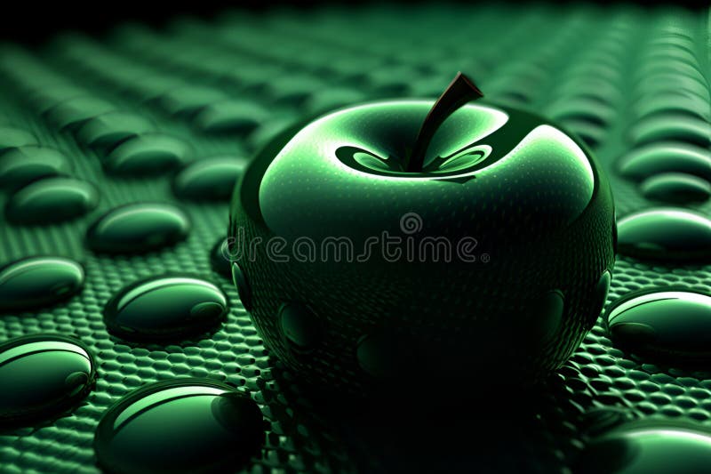 Fresh Green Apple with Technology Inside Concept Stock Illustration ...